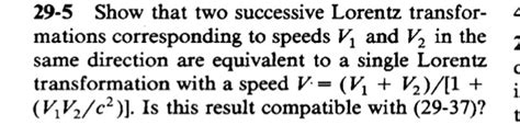 Solved 29 5 Show That Two Successive Lorentz Transfor 4