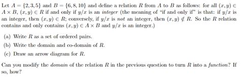 Solved Let A And B And Define A Relation R Chegg Com