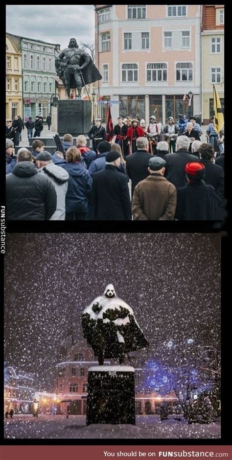 Historical Statue Becomes Darth Vader When It Snows FunSubstance