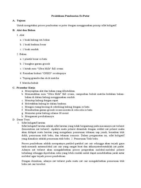 Praktikum Pembuatan Es Puter Pdf