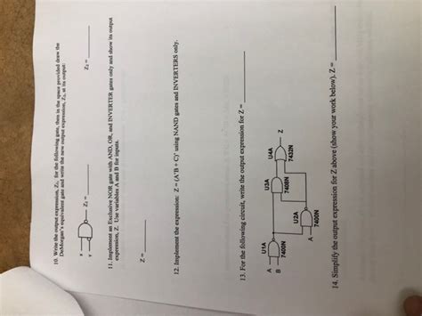 Solved 10 Write The Output Expression Za For The