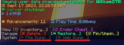 Dumping Userdata Husksync Docs