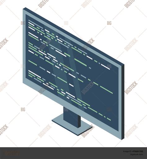 Isometric Monitor Vector And Photo Free Trial Bigstock