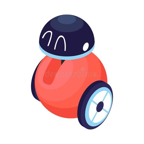 Wheeled Robot Isometric Composition Stock Illustration Illustration