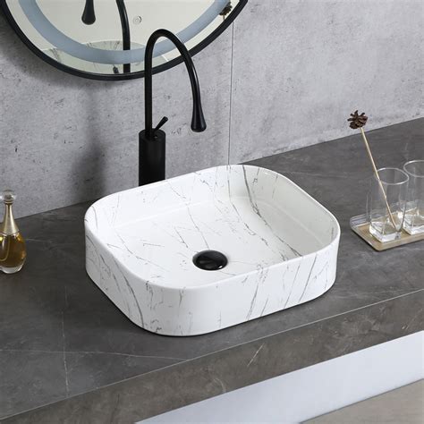 Cabinet Art Marble Bathroom Sink Rectangular Countertop Basin Wash Basin Manufacturer