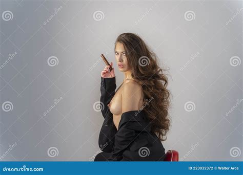 Mixed Race Naked Model Poses In A Studio Environment Stock Photo Image Of Flirtatious Elegant