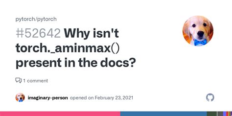 Why Isnt Torchaminmax Present In The Docs · Issue 52642