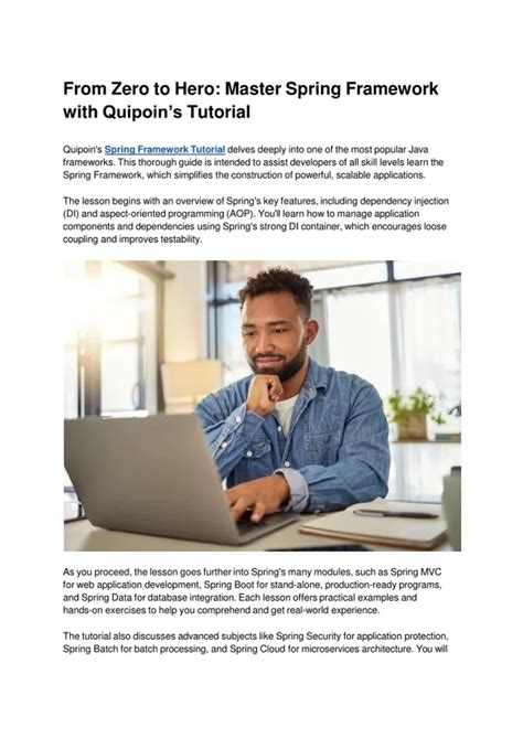 Ppt From Zero To Hero Master Spring Framework With Quipoins