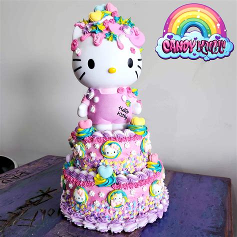 Hello Kitty 2 Tier Confetti Cake Sculpture Candy Kult