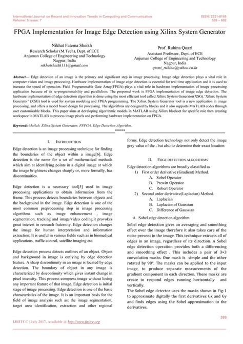 fpga implementation for image edge detection using xilinx system