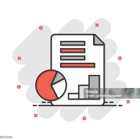 코믹 스타일의 재무 제표 아이콘 흰색 격리 된 배경에 문서 만화 벡터 그림입니다 스플래시 효과 비즈니스 개념을 보고합니다 개념에 대한 스톡 벡터 아트 및 기타 이미지