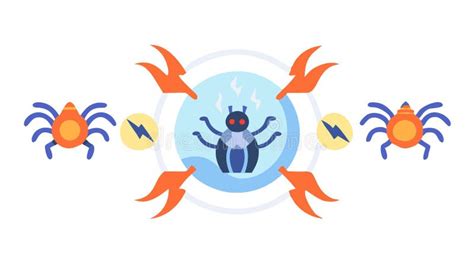 Cybersecurity Threat With Bugs And Malware Icon Vector Design Generative Ai Stock Illustration