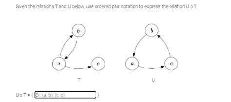Solved Given The Relations T And U Below Use Ordered Pair