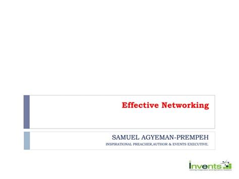 Effective Networking Ppt