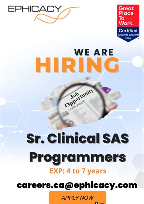 Ephicacy On Linkedin Hiringalerts Sasprogrammer Clinicalsas Sasprogrammer Biostatistics