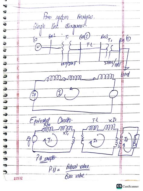 per unit system to reactance diagram power system analysis notes pdf