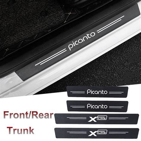 자동차 문 문턱 보호 필름 탄소 섬유 스티커 기아 피칸토 X 라인 엠블럼 K5 K3 스포티지 씨드 리오 2 3 4 용 4 개입 Aliexpress