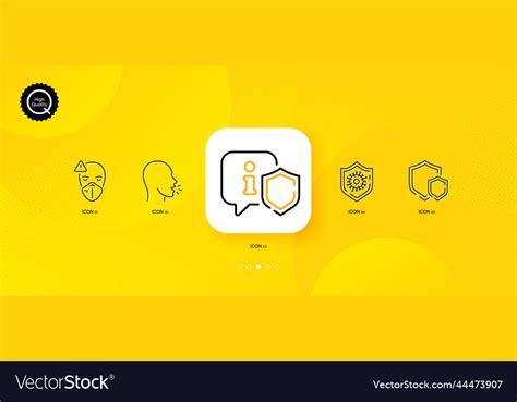 Shields Shield And Cough Minimal Line Icons Vector Image