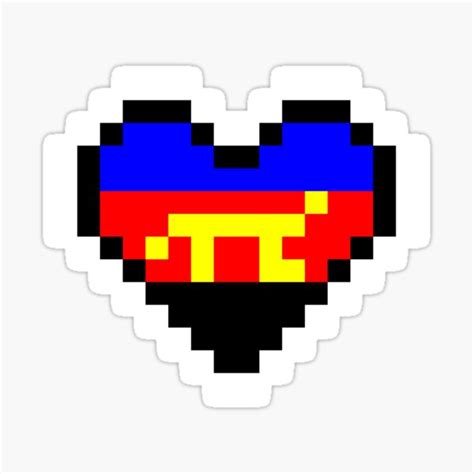 Heart Flag From Poliamorosa Polyamorous Community Pixel Art White Background 1 Sticker For