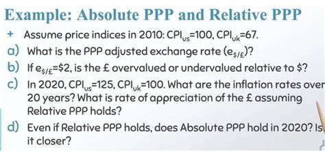 Solved Example Absolute Ppp And Relative Ppp Assume Price