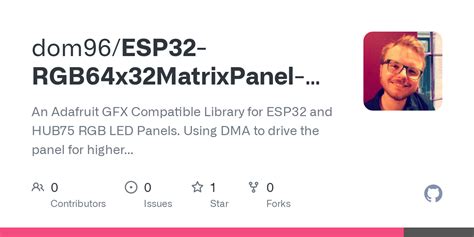 github dom96 esp32 rgb64x32matrixpanel i2s dma an adafruit gfx compatible library for esp32