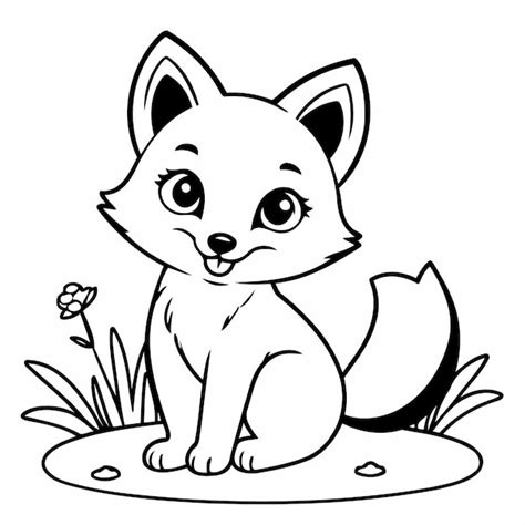 어린이용 Redfox 그림의 간단한 터 일러스트레이션 프리미엄 Ai 생성 벡터