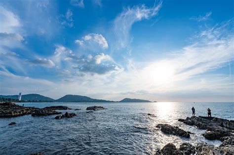 Premium Photo Amazing Sea Landscape Nature Backgroundwith Sky And Clouds