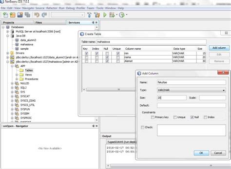 Turotial Membuat Database Java Atau Javadb Di Netbeans Hardilist
