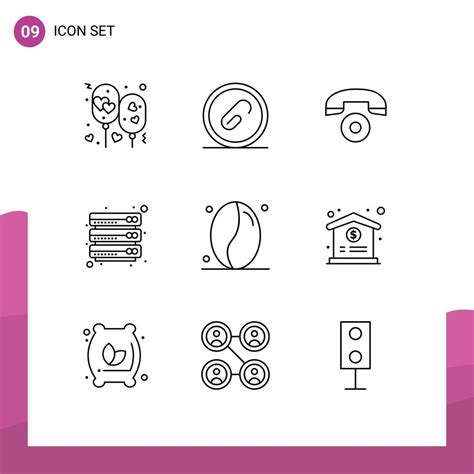 9 User Interface Outline Pack Of Modern Signs And Symbols Of Coffee Files File Cloud Server