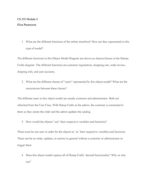 Cs 255 Module 4 Mode 4 Assingment Cs 255 Module 4 Elise Paramoure 1 What Are The Different