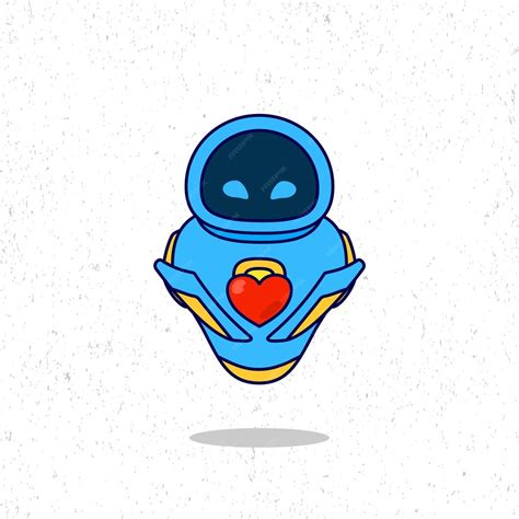 Premium Vector Cute Blue Robot Sending Love Cartoon Vector Icon