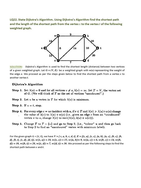 Dijkstra Algorithm Pdf Mathematical Relations Algorithms