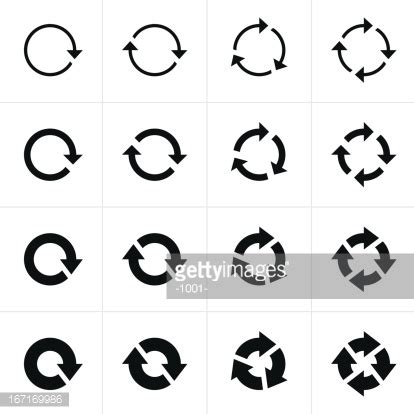 Arrow Sign Black Icon Refresh Reload Rotation Loop Pictogram Stock