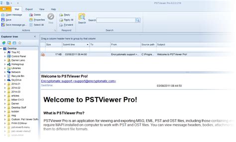 Outlook Pstviewer Window Layout Viewer For Outlook PST OST Email Files