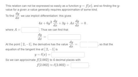 Solved Tangent Line Approximations Are Also Valid For More
