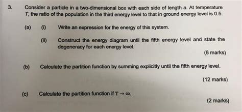 solved 3 consider a particle in a two dimensional box with