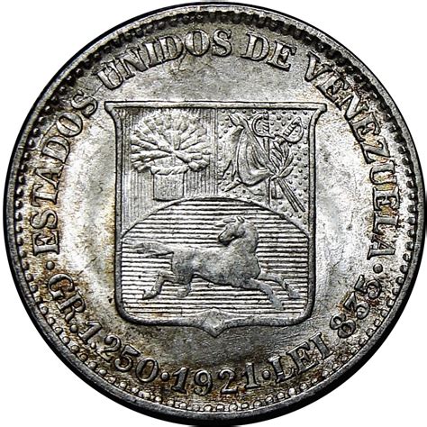 Moneda 25 Céntimos 1921 Variante 21 Alto Medio De Plata