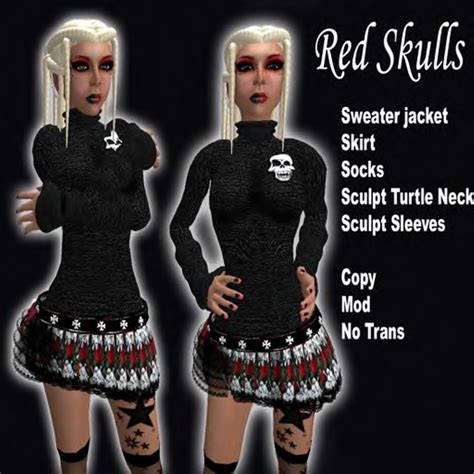 Second Life Marketplace Se Red Skulls