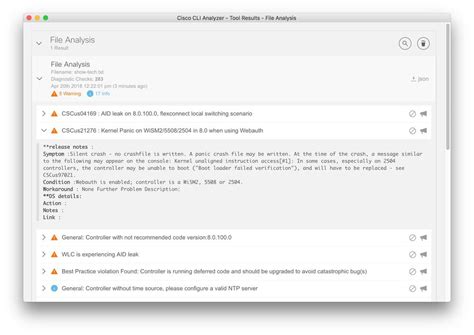 Cli Analyzer ツールを使って Wlc の既知の不具合を検出する方法 Cisco Community