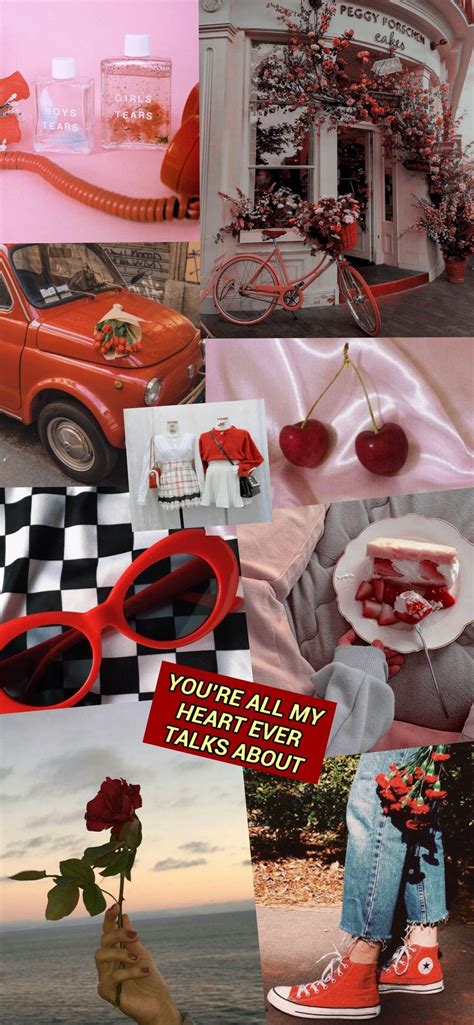Red Aesthetic Collage Wallpapers Top Free Red Aesthetic Collage