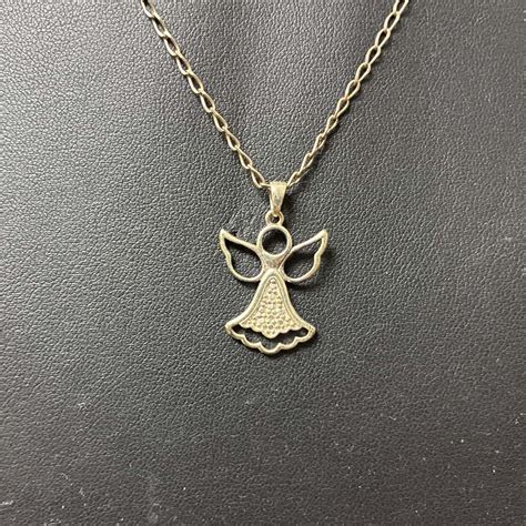 45cm Womens Necklace Angel Pendant 925 Silver S