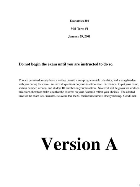 Midterm Exam 1 Questions Introduction To Economics Analysis