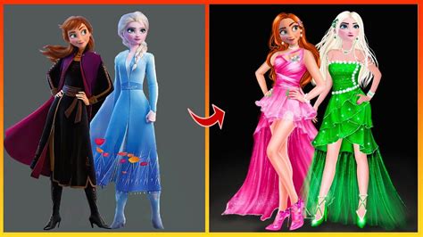 Frozen Elsa Anna Glow Up Disney Princesses Transformation In Disney Princess Stitch
