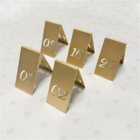 Custom Brass Table Numbers Laser Cut Metal Signs Etsy