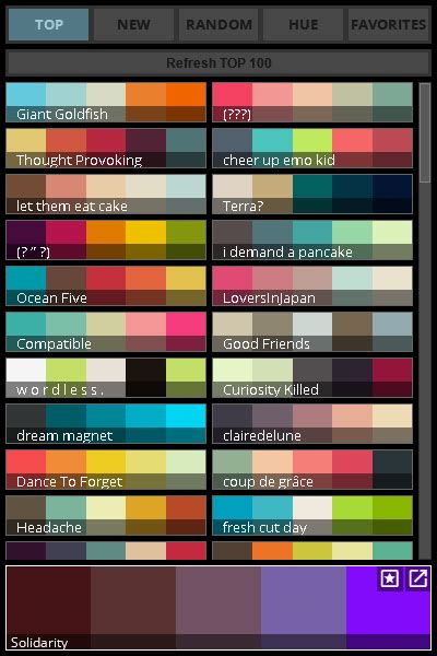Colour Lover Palette Picker Derivative