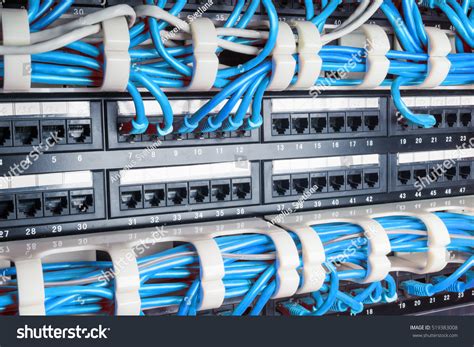 Server Rack Blue Internet Patch Cord Stock Photo 519383008 Shutterstock