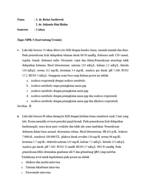 Soal Tentang Uremia Pdf