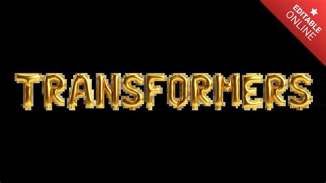 Transformers Golden Balloons Alphabet Text Effect Generator