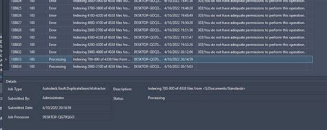 Vault Professional 2023 Permission And Job Processor And Indexing