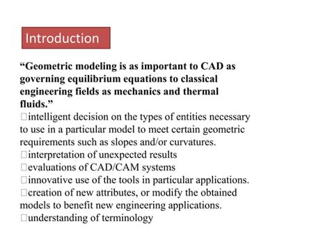 Geometric Modeling Ppt